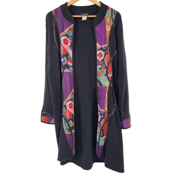 Koos Of Course | Sweaters | Koos Of Course Black Knit Coat With ...